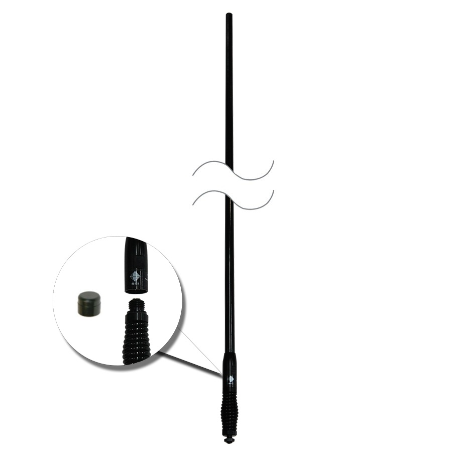 RFI Antenna CDQ5000-B Black, Black Base & Spring, UHF 477 MHz 5.0dB Q ...